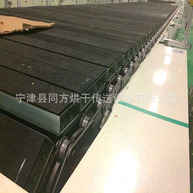定制耐磨五金卫浴扣板输送线 瓷砖木板防刮附软胶链板输送机厂家