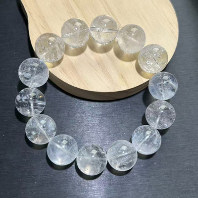 天然白幽灵白阿塞水晶手串白水晶水晶手链白阿赛大卡水晶珠串