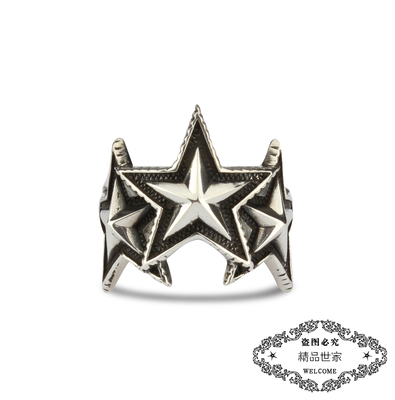 欧美风五角星戒指