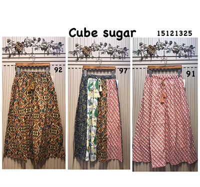 日本cube sugar (现货)松紧腰碎花半身裙