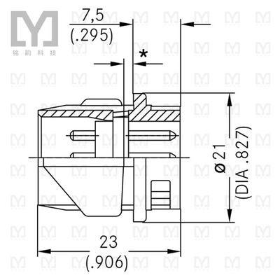 T 3436 550【CONN RCP HSG ML 7P PNL MT SNAPIN】