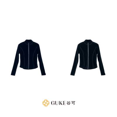 谷可醋酸立领拉链显瘦短外套女