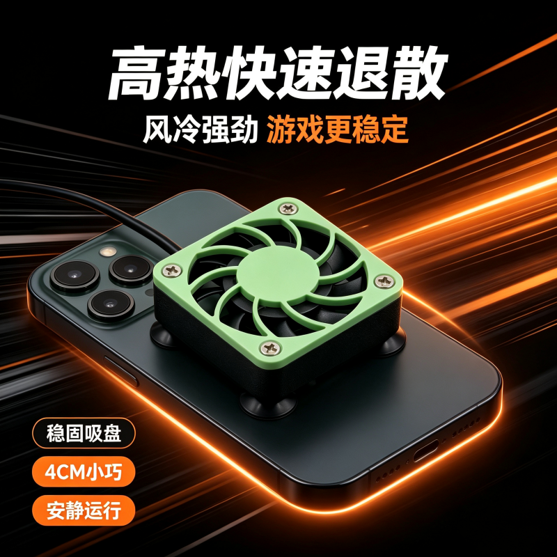 蛋仔派对手机降温风扇吸盘散热器USB供电游戏长时间玩机不发热