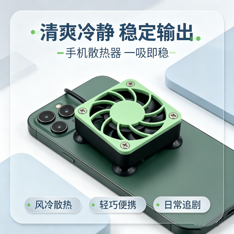 暗区突围专用手机散热器吸盘风冷静音手游直播防发烫便携小风扇