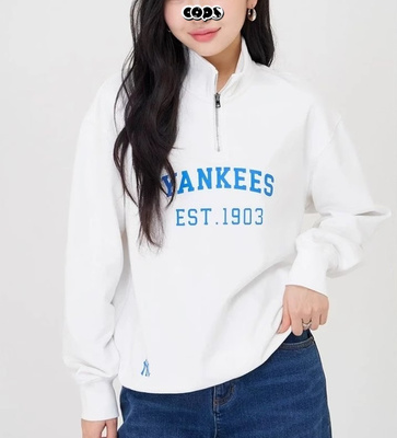MLB男女半拉链卫衣学院风长袖