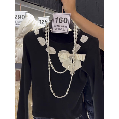 赫本风女毛衣链气质高级感2025新款小众珍珠项链配饰女GQW68257