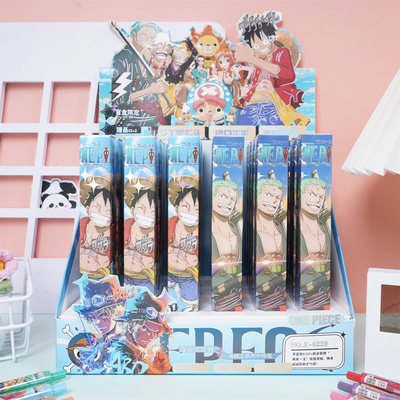 海贼王新款盲盒笔按动中性笔速干黑色水笔0.5mm日系动漫ins二次元