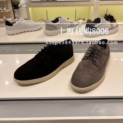 GEOX/健乐士2025季男春鞋透气系带商务休闲正装男皮鞋单鞋 U55LAE