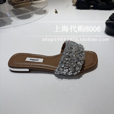 思加图2026夏款女鞋平底一字拖凉