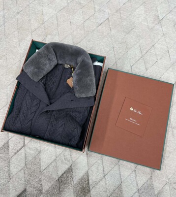 Loro Piana Vicuna 骆马毛 针织飞行员夹克 外壳100%骆马