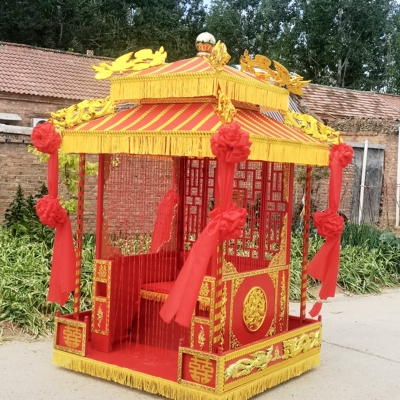 婚庆花轿八抬大轿中式婚礼喜轿撵迎亲双顶轿子道具胡蝶花轿厂直销