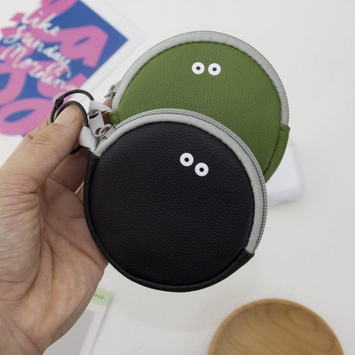 可爱小眼睛零钱包挂包包上蓝牙耳机收纳包卡包个性ins时尚男女