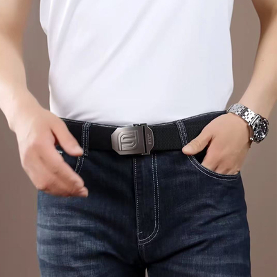 户外休闲帆布腰带男士牛仔裤皮带百搭潮流青年裤腰带加厚加长大码