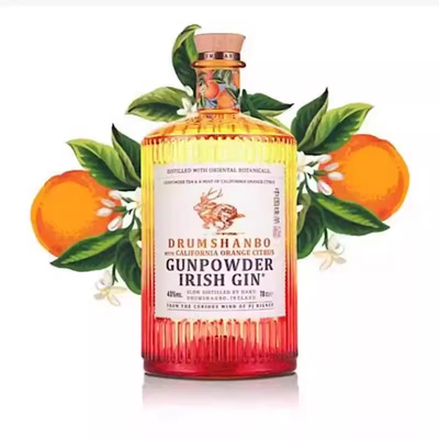 爱尔兰进口 Gunpowder Irish Gin 鹿角兔•火耀金酒（加州橙版）