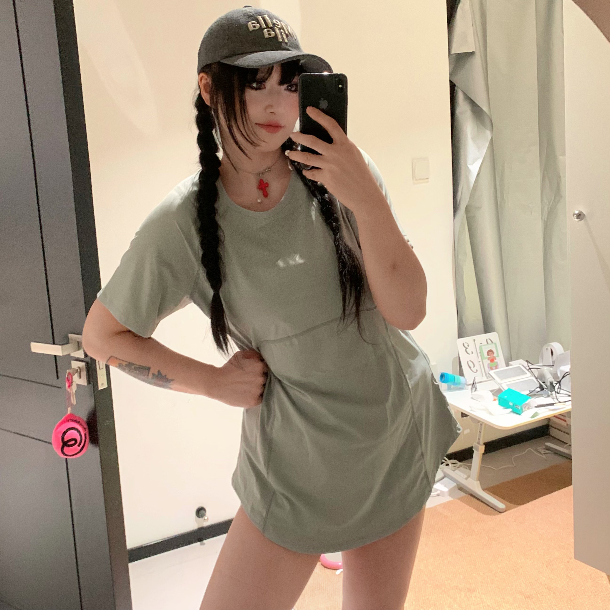 独角兽小姐大码运动休闲瑜伽服女胖mm宽松显瘦遮肉健身服锻炼T恤
