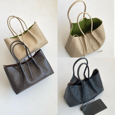 高端进口编织 Pinacoteca托特包 双面慵懒风麂皮内里tote腋下包女