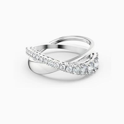 New double-breasted ring with attractive interwoven thread f