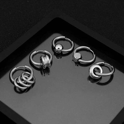 Neutral style ins stainless steel single bead earrings