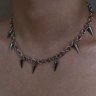 Sainless Seel Punk Aesheic Sud Necklace Men Choker Cool Hip