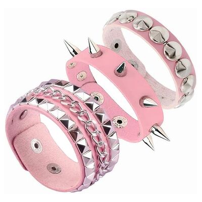 Hip Hop Rive Chain Women And Men Exaggeraed Punk Bracele Pu