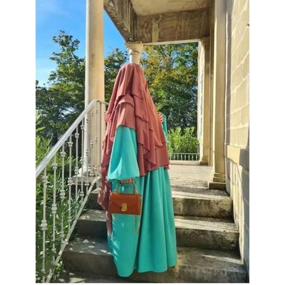 Long Khimar Ramdan   Long  Headcarf Women 3 Layers Jubha ic