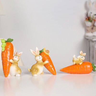 Resin Easer carro Bunny Figurines Decor Bunny Saues, Cue Hol