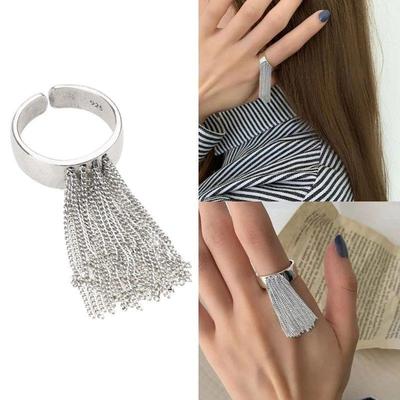 Hip Hop Punk Tassel Rings for Women Elegant Charm Vintage Un
