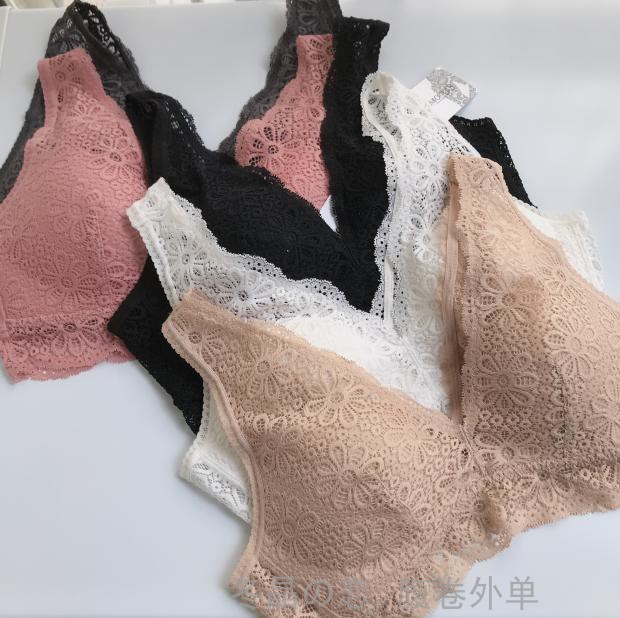 无钢圈透气春夏无痕蕾丝提升深V聚拢上托薄模杯防下垂女内衣韩单