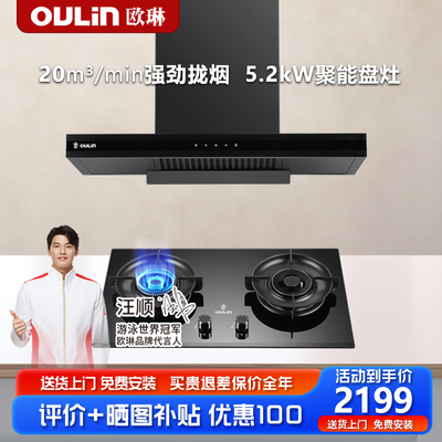 欧琳抽油烟机厨房家用顶吸式吸油机挥手热清洗AG10E3005BH/E3505B