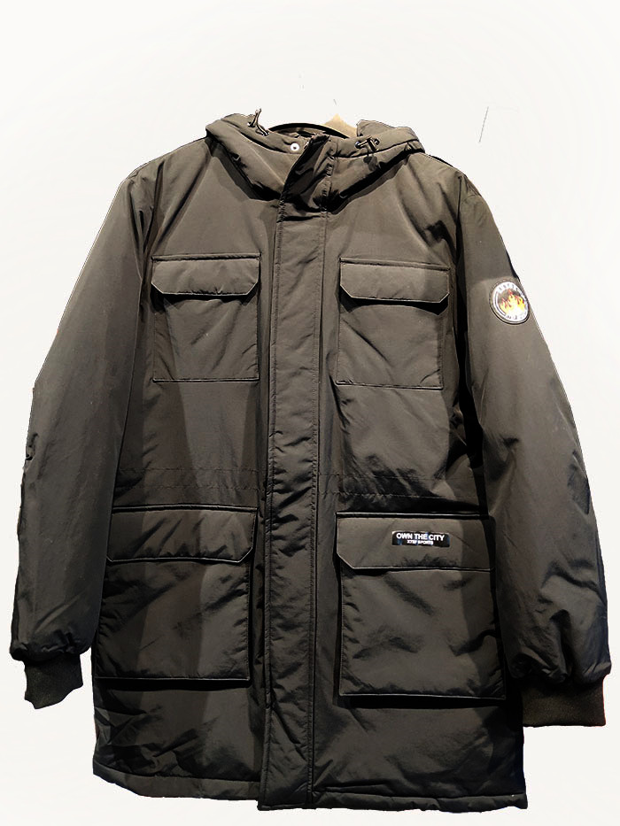 特步新品男士中长款羽绒服轻便连帽保暖休闲外套981429190148