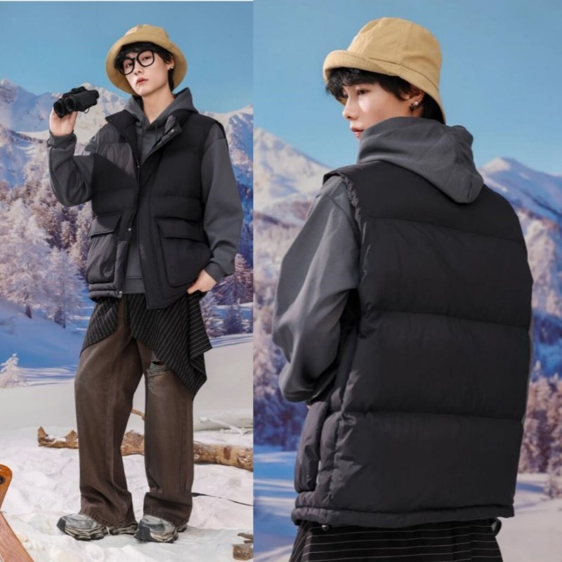 2025冬款羽绒服马甲男休闲百搭背心X001九成品幸翻新定制加工坎肩