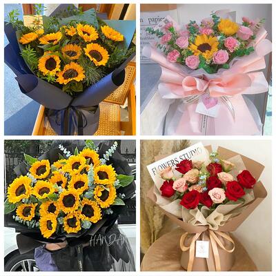 北京市朝阳区崔各庄东坝黑庄户同城鲜花店向日葵玫瑰混搭生日花束