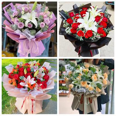 送许昌市襄城县禹州市长葛市同城鲜花店送闺蜜女朋友百合玫瑰花束