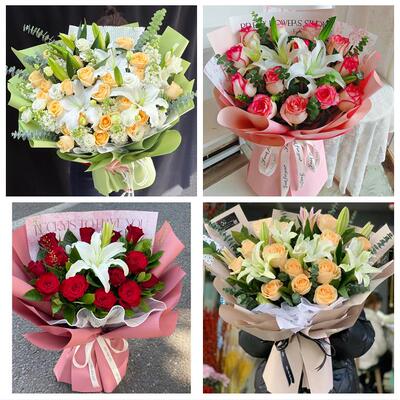 河南驻马店市汝南县遂平新蔡县同城鲜花店送玫瑰百合花束老婆生日