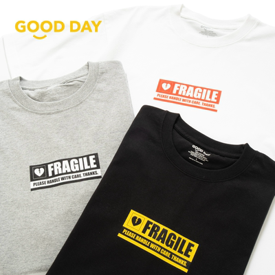 adlib香港美式圆领夏季Fragile Heart趣味图案印花短袖 ZT1711