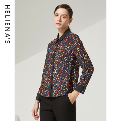 海兰丝花色修身休闲衬衫