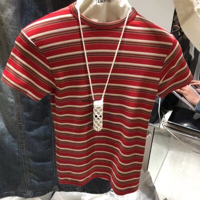 现tempting韩国东大门2026条纹短袖T恤女修身显瘦百搭打底衫上衣