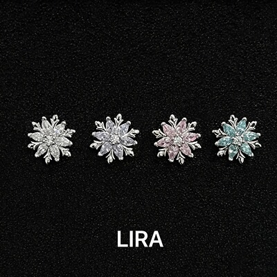 LIRA爆闪雪花锆石耳骨钉钛钢耳蜗钉女爆闪新款耳钉杆0.8mm