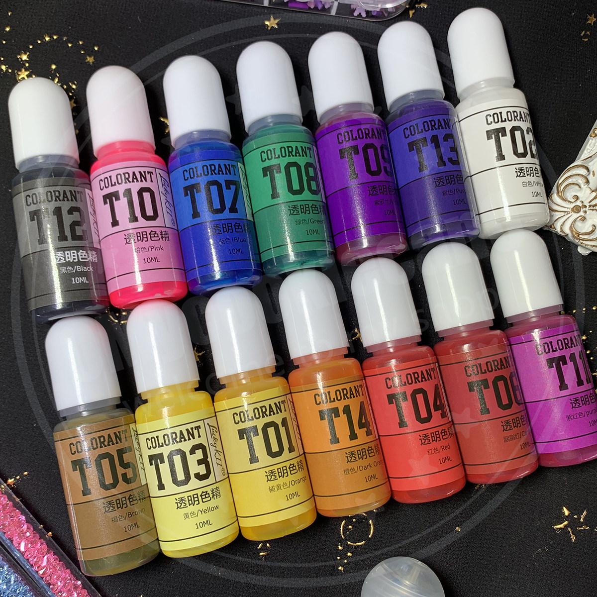 14色uv滴胶ab滴胶透明色色精10ml
