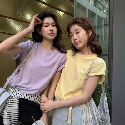 LIMON春夏T恤百搭柠檬绿茶刺绣