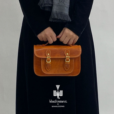 高端高油脂植鞣油蜡牛皮剑桥包