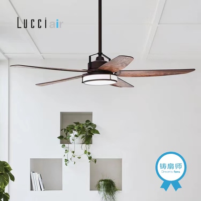 Louisville 家用吊扇夏威夷木纹理设计师风格酒窖会所铸扇师吊扇