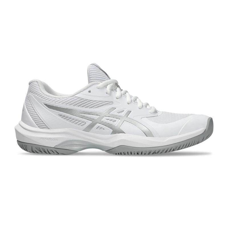 海外代购Asics/亚瑟士女士网球鞋缓震稳定白色银色全场通用硬地