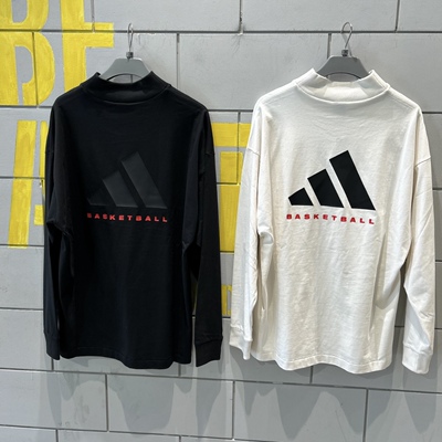 阿迪达斯 BASKETBALL男女运动休闲潮流宽松长袖T恤 JE3766 IZ4910