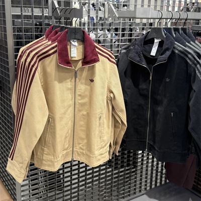 Adidas三叶草 女子运动休闲潮流翻领工装夹克外套 KF2311 KF2312