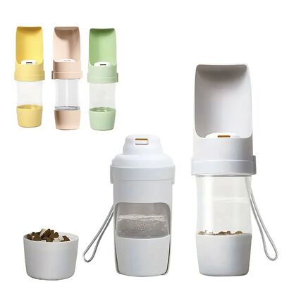 Pet Travel Water Bottle Portable with Food Container Foldabl