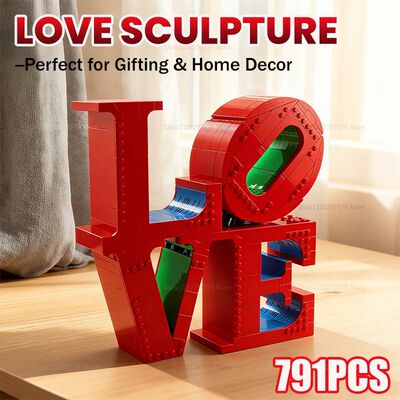 Creative Building Block Toys MOC Love Sculpture Art Craft Mo