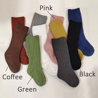 0-7Y Children Socks Stripped Girls Knee High Socks Spanish T