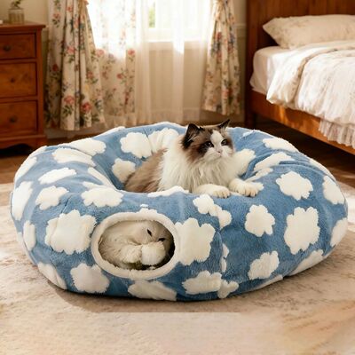 Cat Tunnel Bed Interactive Toys Washable with Ball Tunnel Ca