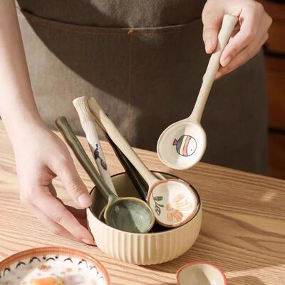 Hand-Painted Ceramic Spoons Colorful Tea/Dessert Spoons for